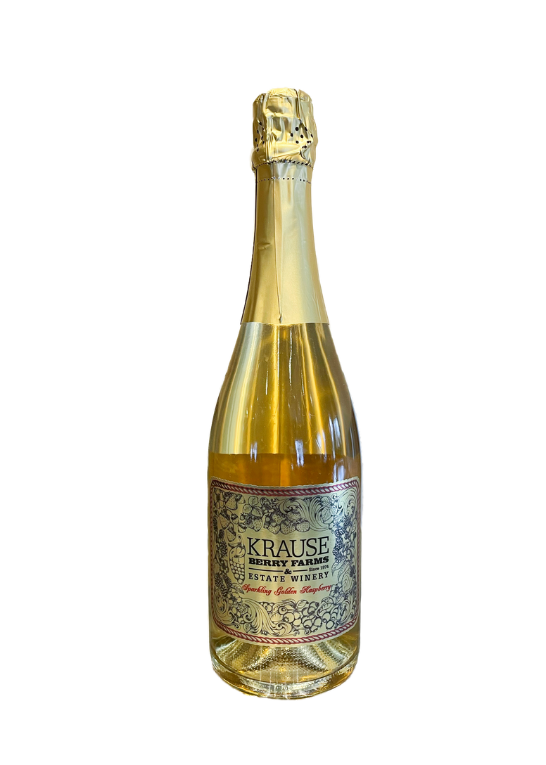 GOLDEN RASPBERRY SPARKLING WINE 750ml– Krause Farms Ltd